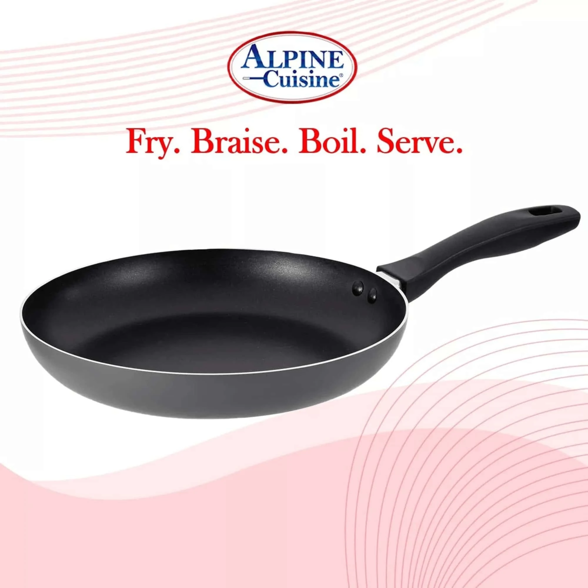 Alpine Cuisine Alpine Cuisine Non-Stick 3-Piece Aluminum Fry Pan Set ...