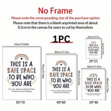1PC Safe Space Mental Health Canvas Poster, Counseling Sign, School ...