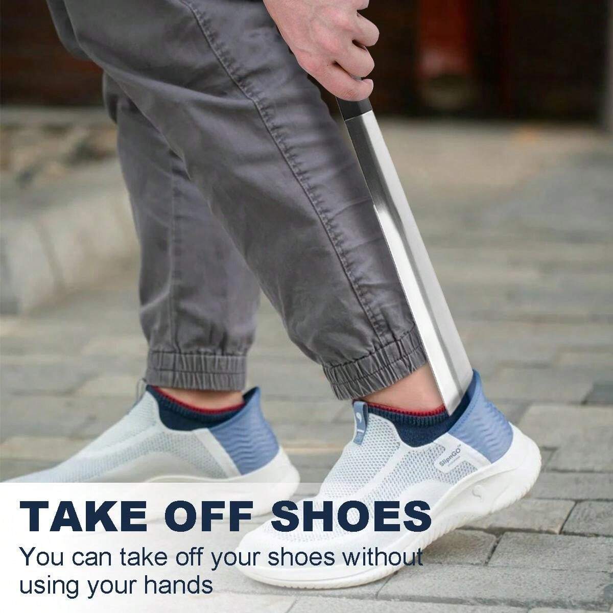 42cm Long Metal Shoe Horn, Stainless Steel Shoe Lifter, Portable Shoes ...