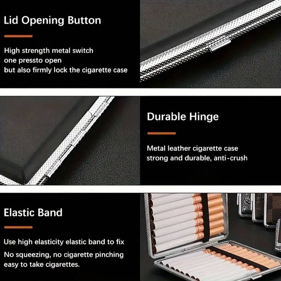 Personalized First Letter Cigarette Storage Box, Customized PU Leather ...