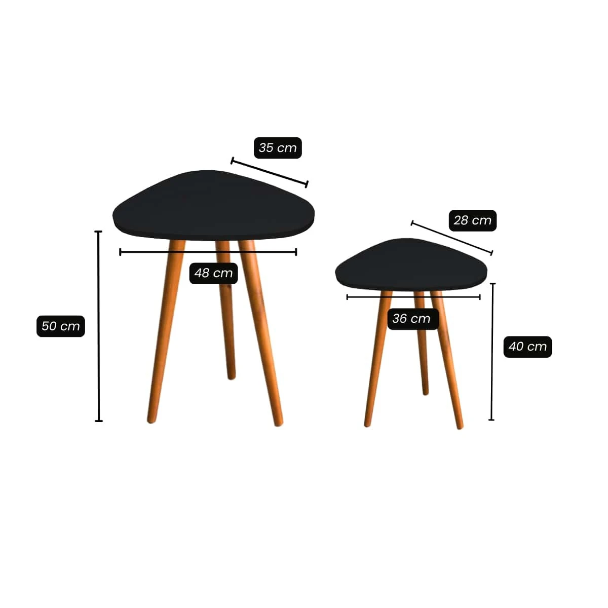 Set Of Corner And Side Tables With Stick Legs, Tripod, Picture And ...