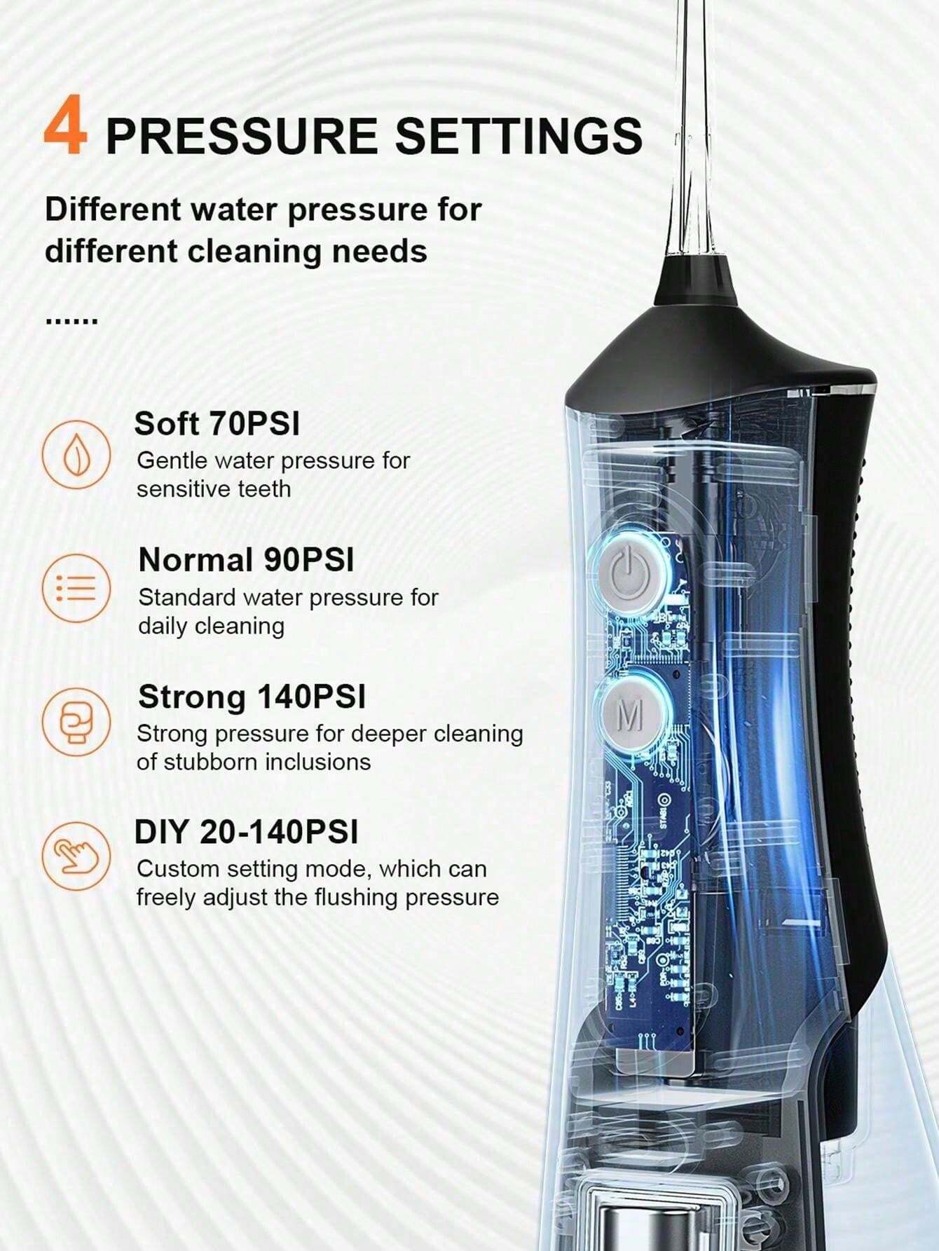 Cordless Water Flosser Oral Irrigator Dental Floss, Electric High Pulse ...