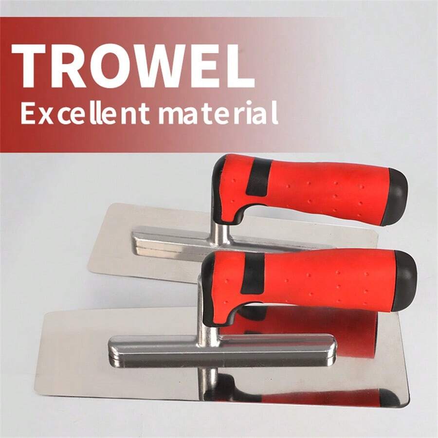 Professional Stainless Steel Plastering Trowel With Red Plastic Handle ...
