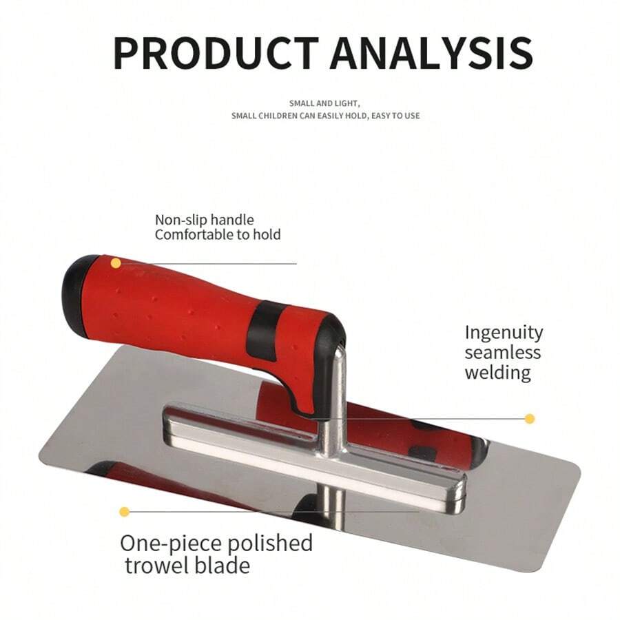 Professional Stainless Steel Plastering Trowel With Red Plastic Handle ...