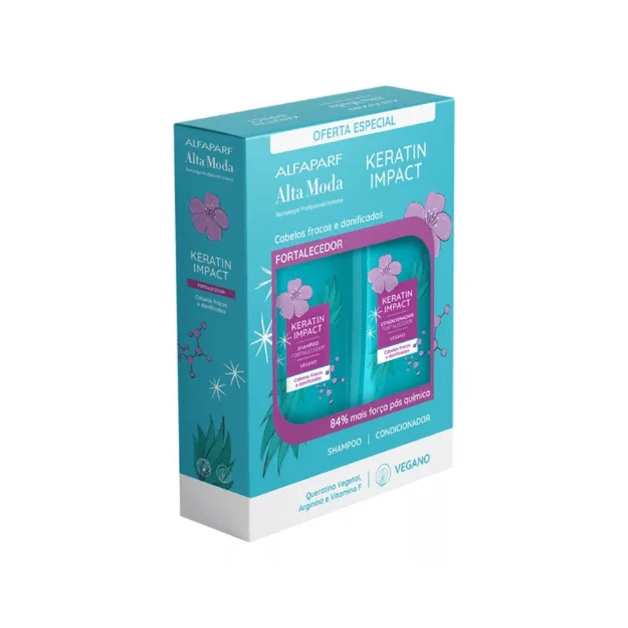 Kit Alta Moda Keratin Impact Shampoo + Condicionador 300ml | SHEIN Brasil