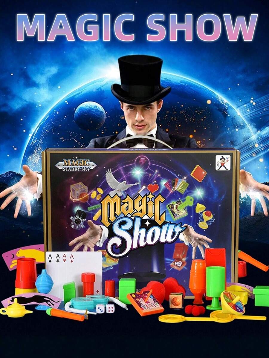32-Piece Children's Magic Trick Set Magician Gift Box With Playing ...