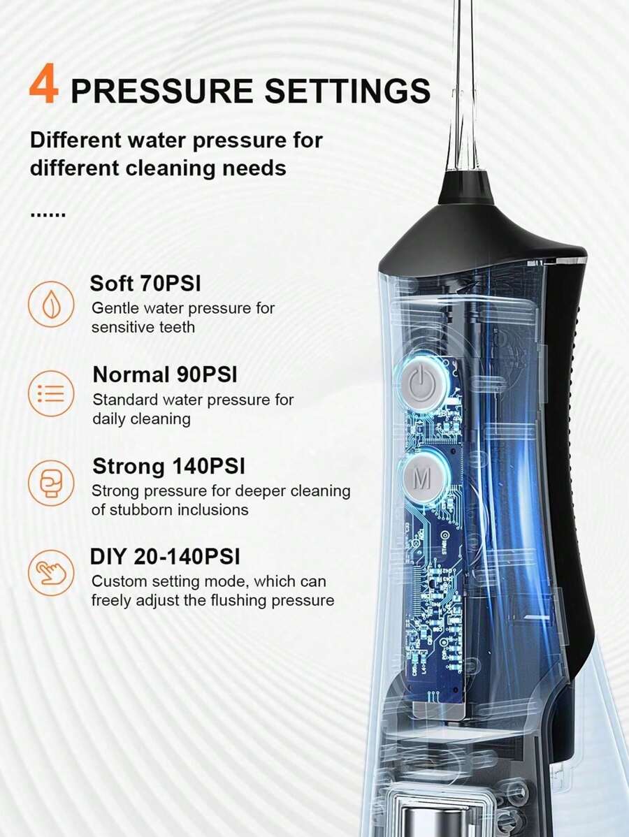 Cordless Water Flosser Oral Irrigator Dental Floss, Electric High Pulse ...