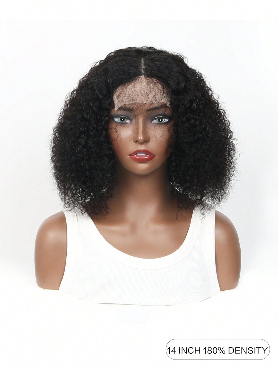 4x4 Curly Bob Wig Human Hair 12 Inch Kinky Curly Lace Closure Wigs ...