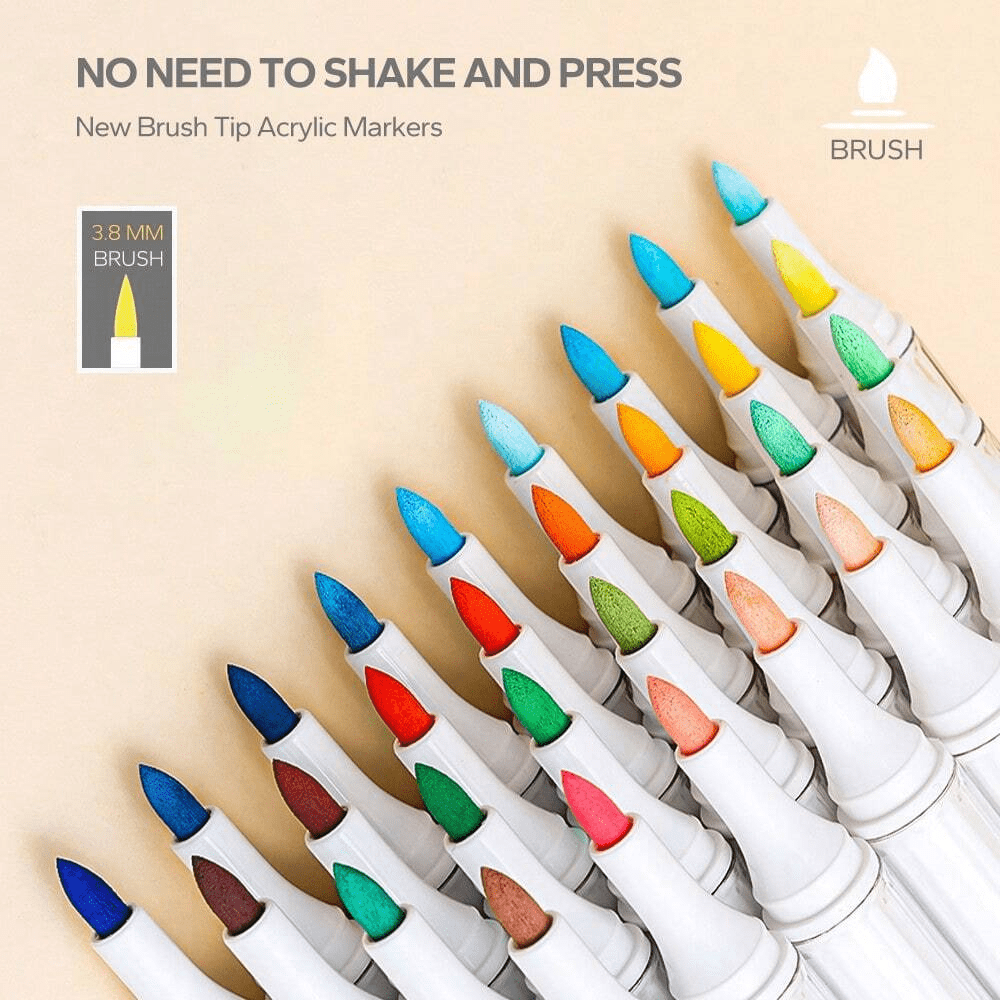 Professional Color Markers Set, 9 Colors Acrylic Paint Markers With ...