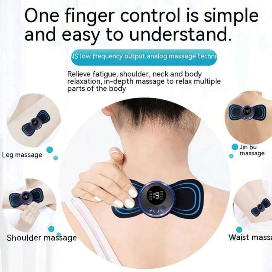 EMS Neck Massager Mini Neck Back Patch Stimulator Massager Pad Portable ...