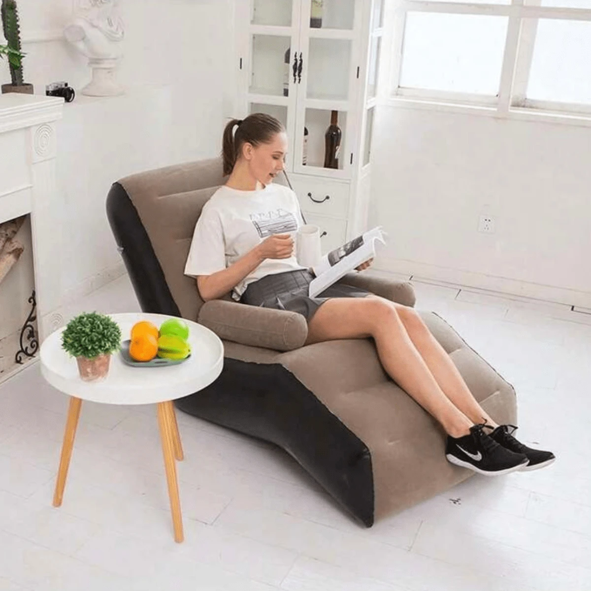 D&L Inflatable Air Sofa Lounger, Portable Inflatable Air Bed Sofa Lazy ...