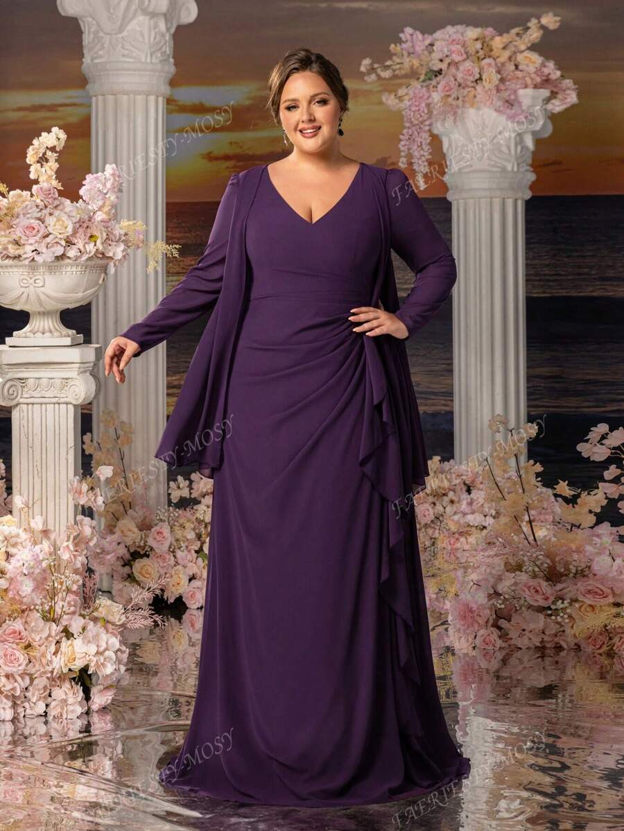 Plus 2 In 1 Formal Chiffon Mother Of The Bride Dress | SHEIN USA