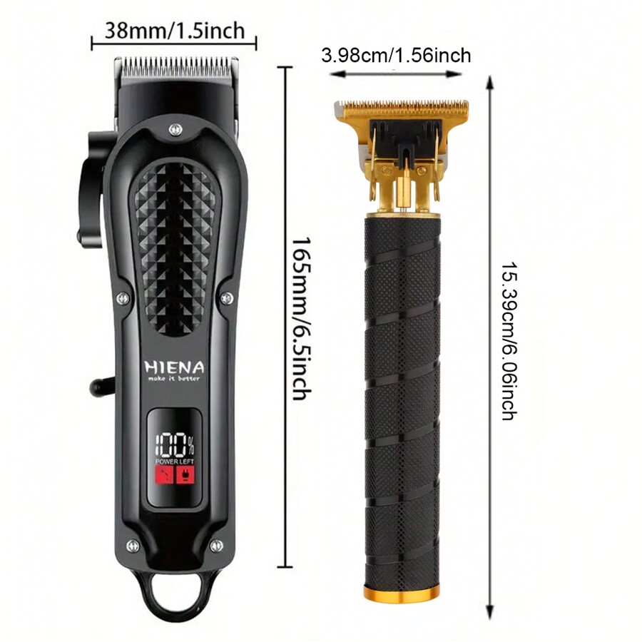 HIENA Hair Clipper Retro Oil Head Carving Digital USB Professional Hair ...