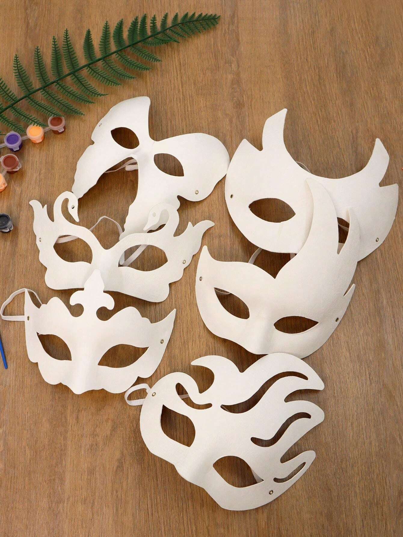 White Pulp Uncoated Masquerade Mask, Pulp Craft Blank Mask For Painting ...