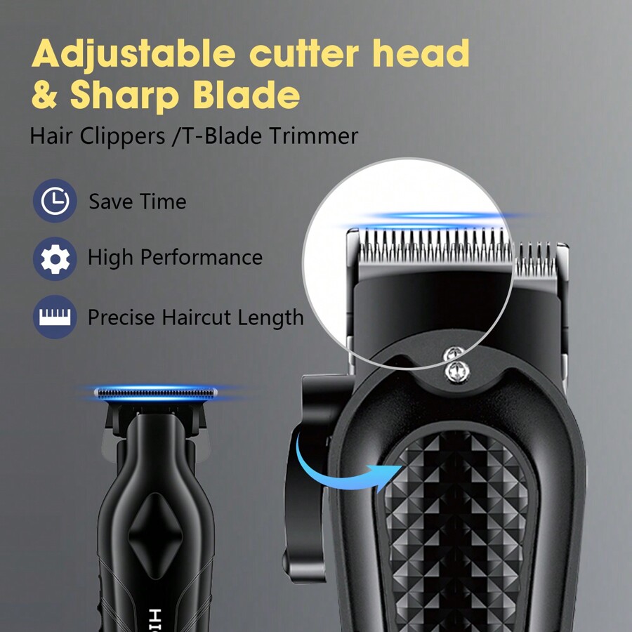 HIENA Hair Clipper Retro Oil Head Carving Digital USB Professional Hair ...
