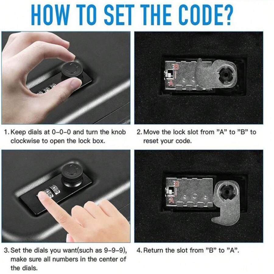 Pistol Safe, Portable Travel Password Gun Safe, Solid Steel Handgun ...