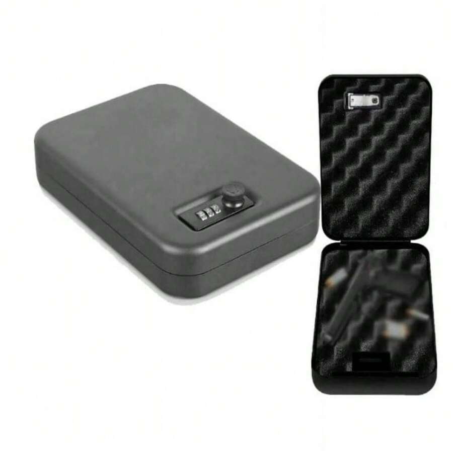 Pistol Safe, Portable Travel Password Gun Safe, Solid Steel Handgun ...