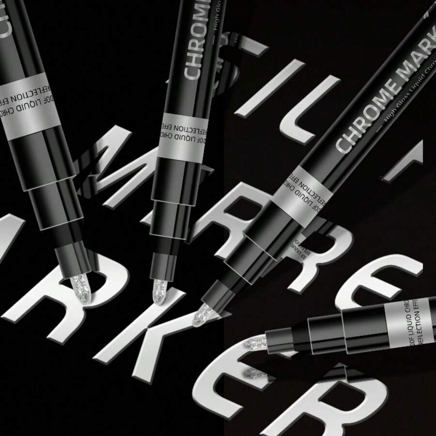 1pc Chrome Mirror Marker Pen 2mm DIY Reflective Paint Pen Permanent ...