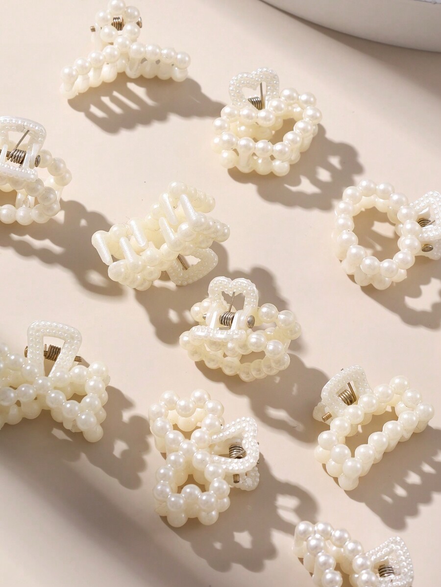 5/10 Pieces Cute Small Pearl Bow Small Grabs For Girls For Daily, Party ...