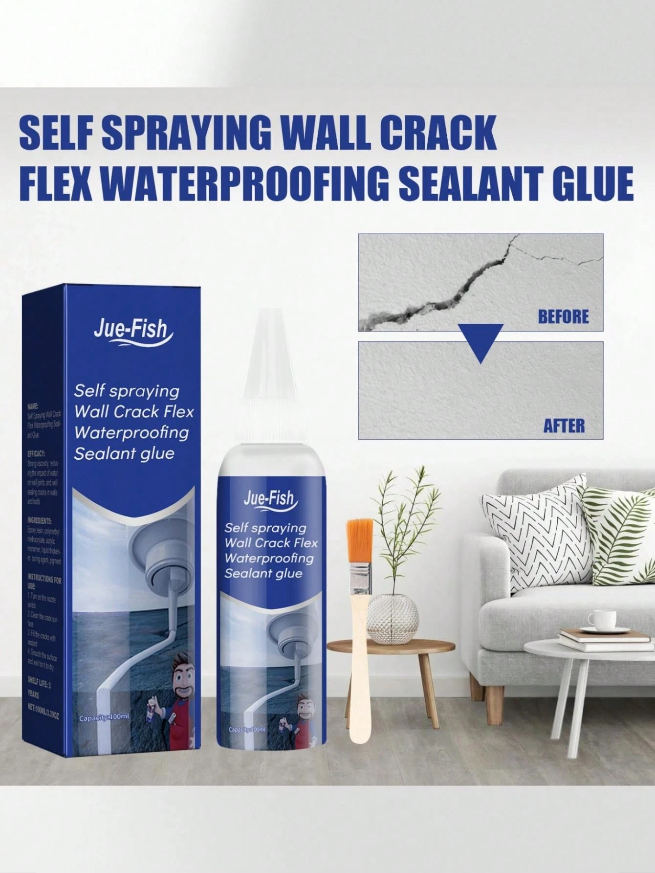 Flexible Waterproof Sealant - Multi-Purpose Crack Filler For Wall ...