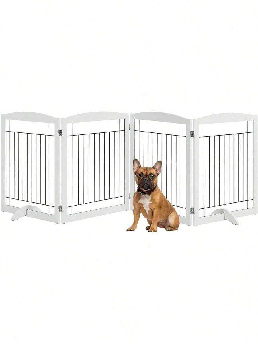 Extra Wide Dog Gate Freestanding Pet Gate For Dogs,Foldable Puppy Fence ...