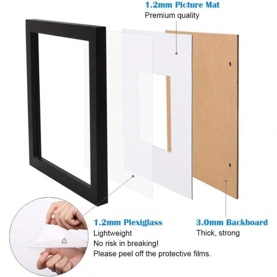 A2 Photo Frames Black Set Of 2 - Made Of Solid Wood Acrylic Glass Front ...