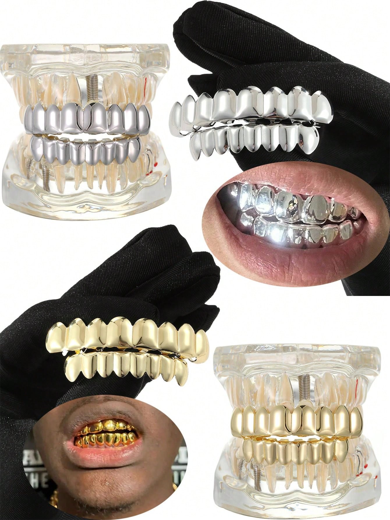 THATBOY 18K Golden Plated 16 Teeth Shiny Dental Grillz for Sale ...