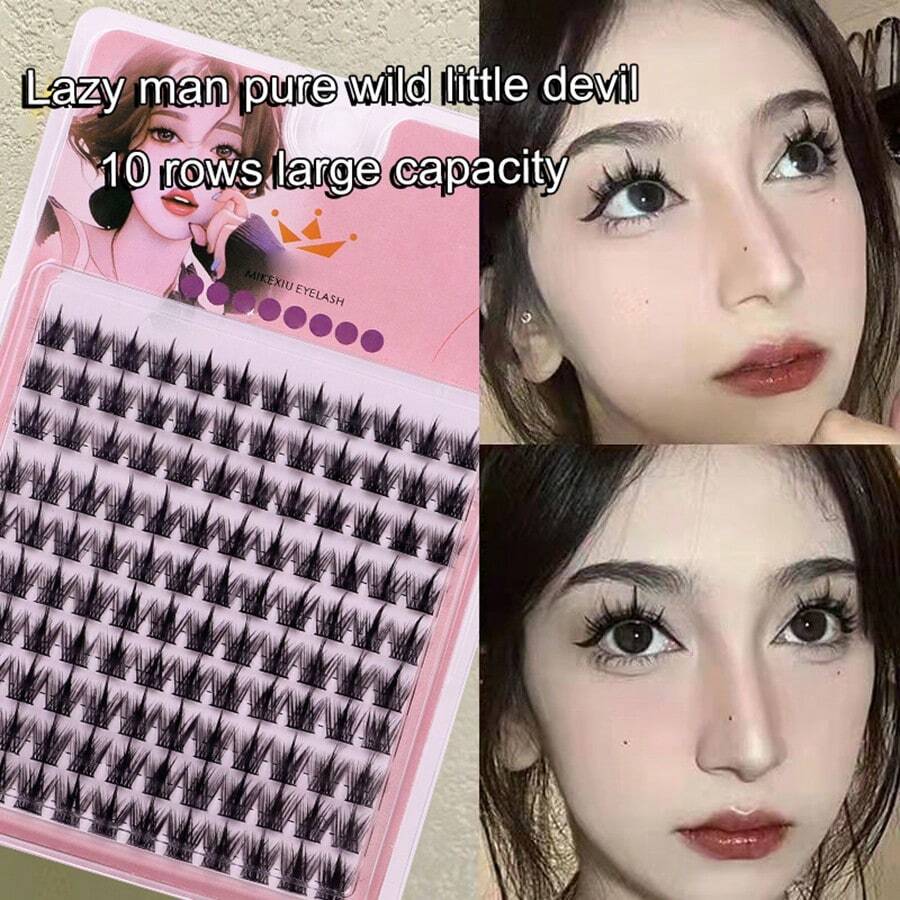 C Curl Degree, 36-120pc Touch False Eyelashes, Transparent Stem Appearance Natural Curl Section ...