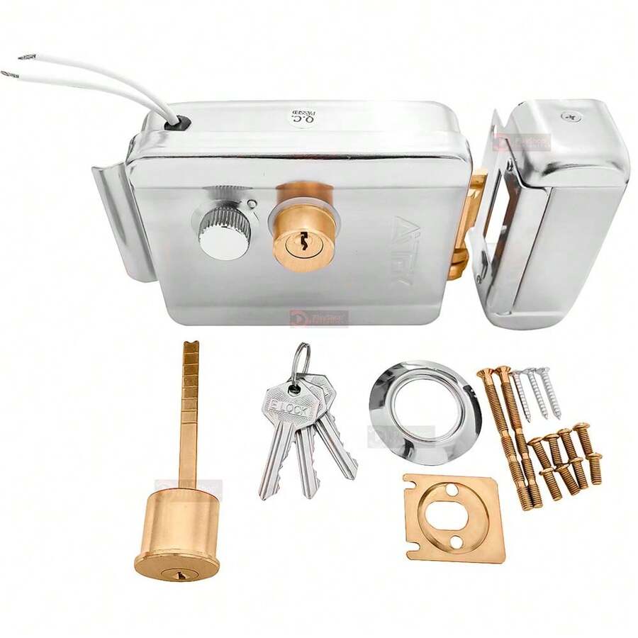 PlayShop Electronics 12V Electric Lock, Reversible Steel Overlay For ...