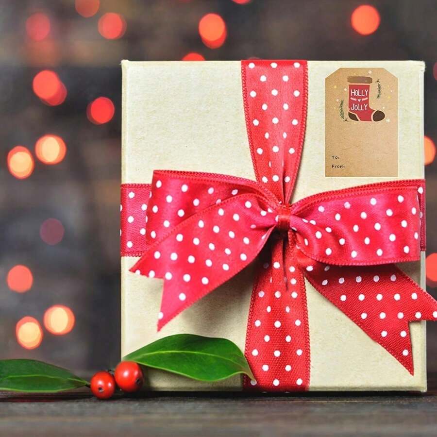 80-300 Pcs Stickers/Roll - Vintage Christmas Stickers Gift Wrap Label ...