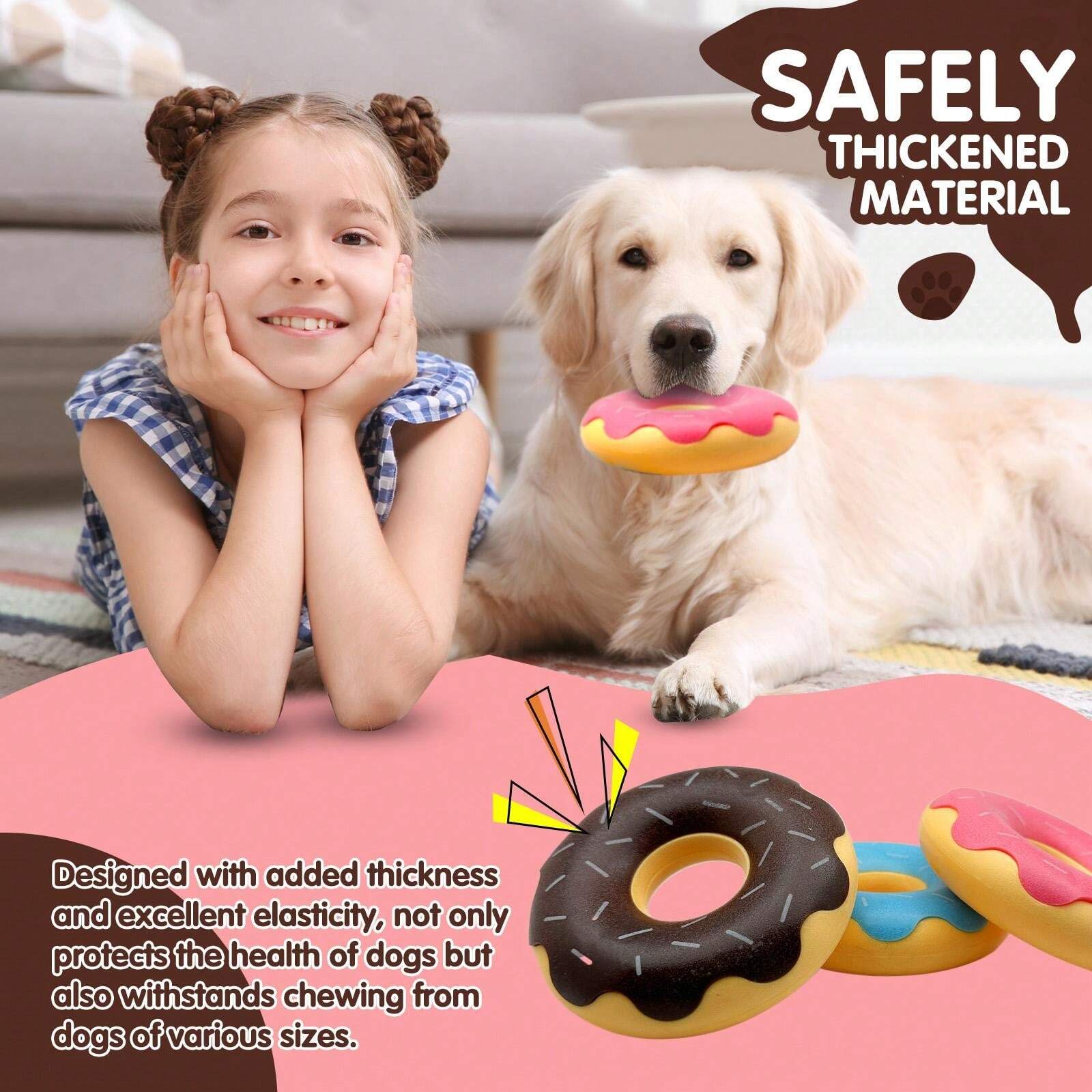 Doughnut Shaped Dog Gnawing Toy With Squeaking Sound, Dog Companionship ...