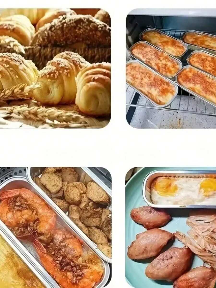 10Pcs Air Fryer Square Tinfoil Box Packing Picnic Aluminum Foil ...