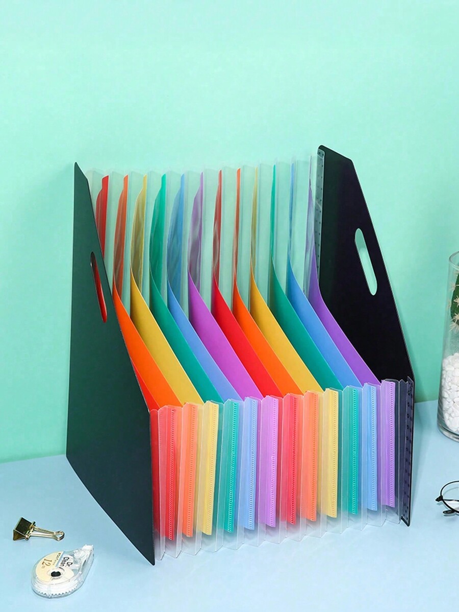 1pc Diagonal Vertical Folder, A4 Large Capacity Paper Storage And ...