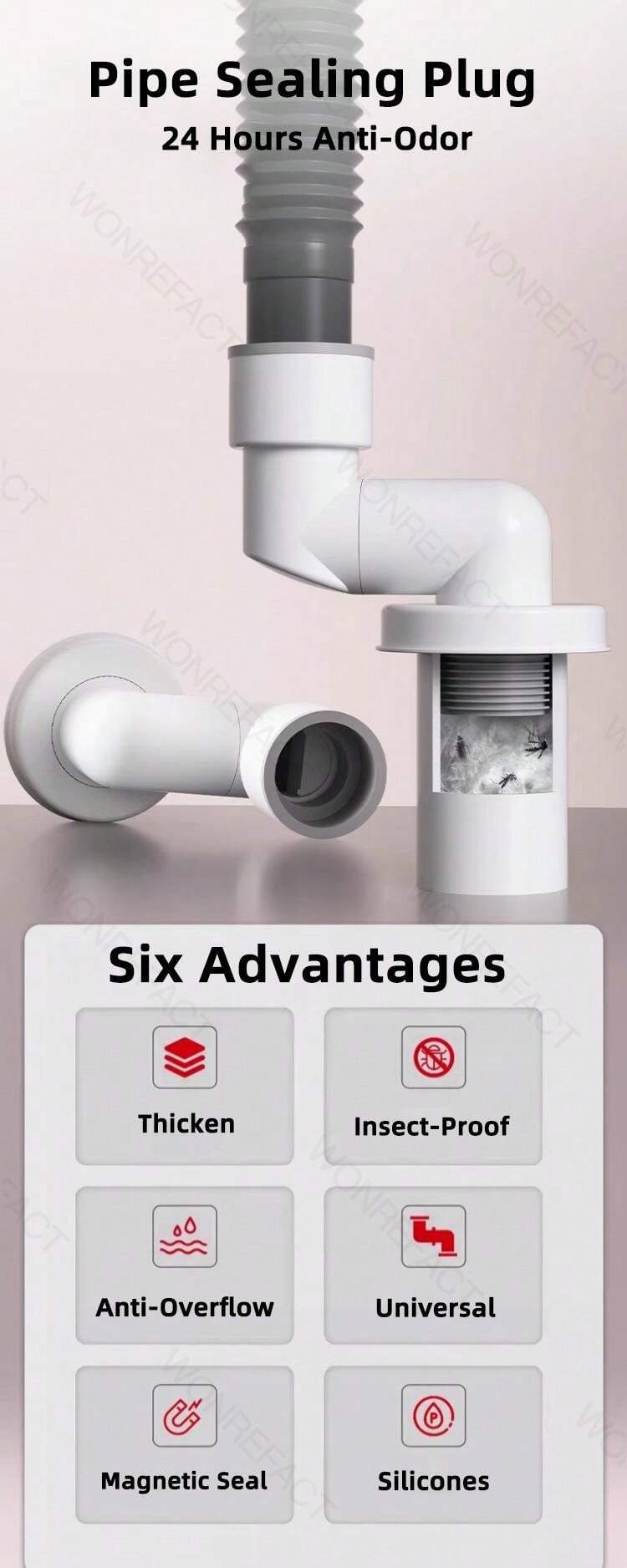 Bathroom Floor Drain Pipe Sealing Plug Pipe Odour Control Plugs Sink ...