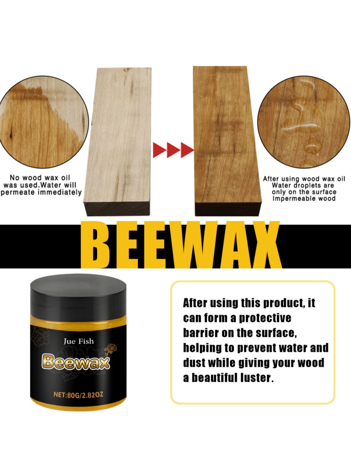 Beeswax Wood Care Polishing Compound, Furniture Restoration Polish ...