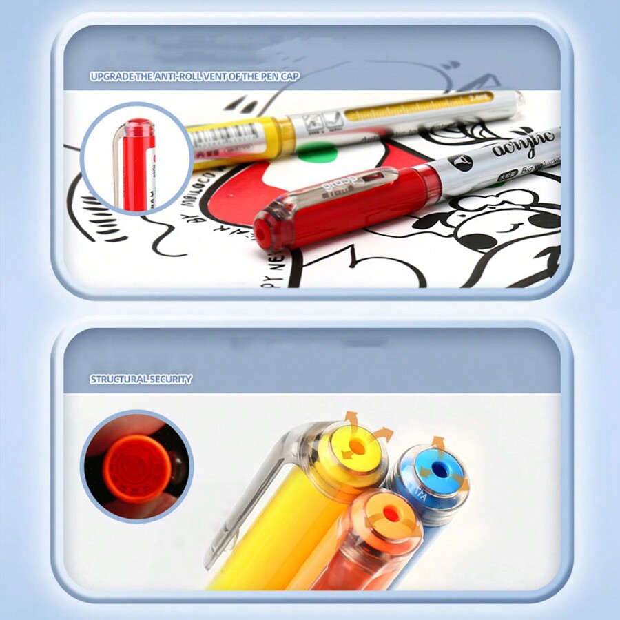 Direct Liquid Brush Tip Acrylic Markers Pens , Assorted Colors Art ...