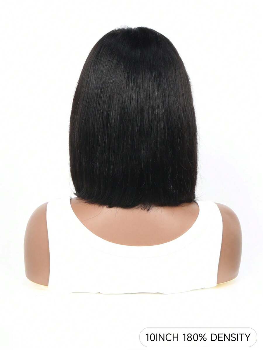 Perruque de carré droite en cheveux humains sans colle 13x4x1 perruques ...