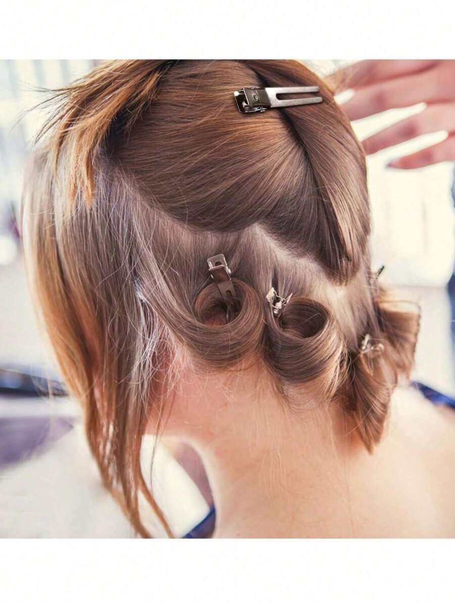 30Pack Double Prong Clips, Hairdressing Curl Setting Section Hair Clips ...