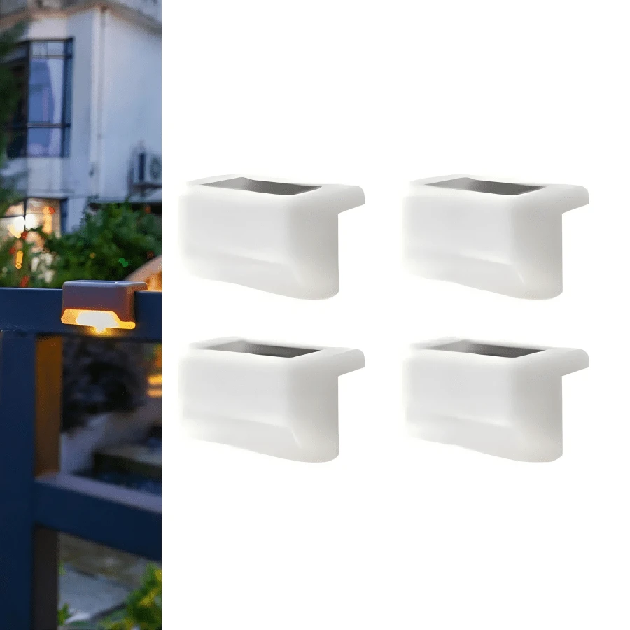 Outdoor Solar Power Railing Staircase Light, Multi-Color LED Garden ...