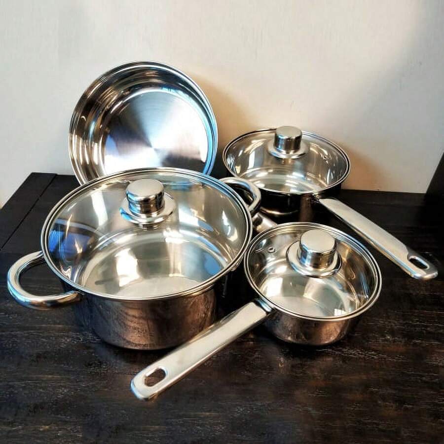 7-Piece Stainless Steel Cookware Set | SHEIN USA
