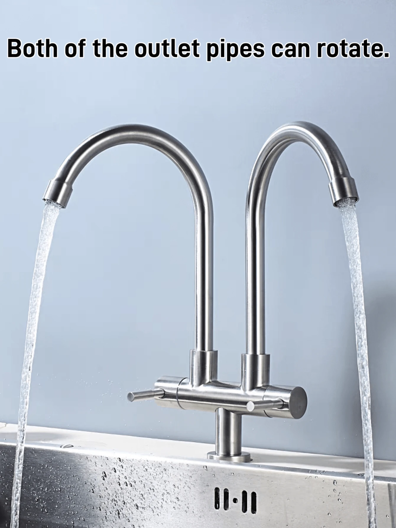 1pc Stainless Steel Kitchen Faucet Single Cold Water Tap Universal Tube ...