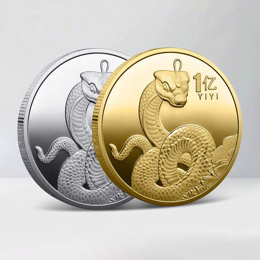 1 pieza Moneda conmemorativa del Año de la Serpiente 2025 ...