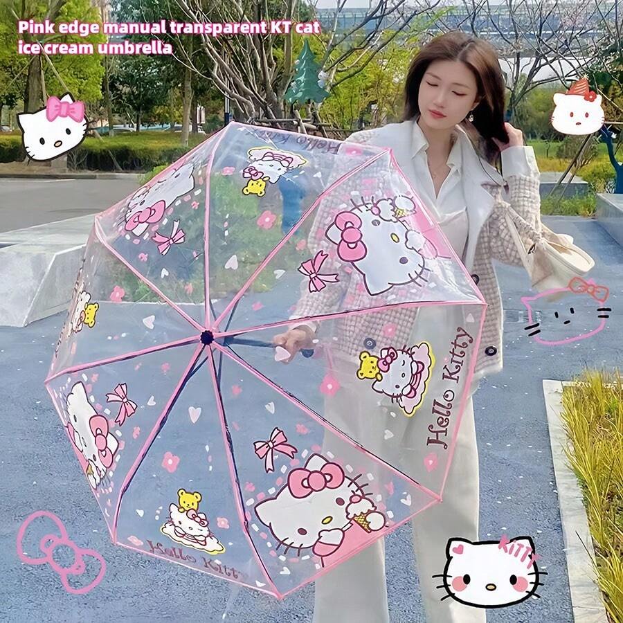 Sanrio 1pc/Sanrio Kt Umbrella Feminino Desenho Animado Bonito Japonês ...