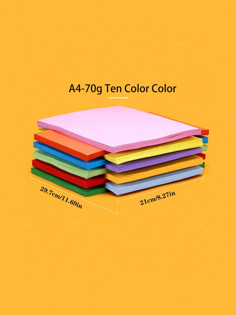 100 Sheets Per Pack A4 Photocopy Color Paper, A4 Printing Paper, A4 Color Paper, 70g 10 Color ...