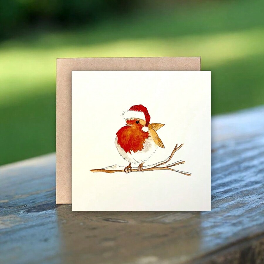 Funny Charity Christmas Cards, Traditional Christmas Robin In The Snow ...