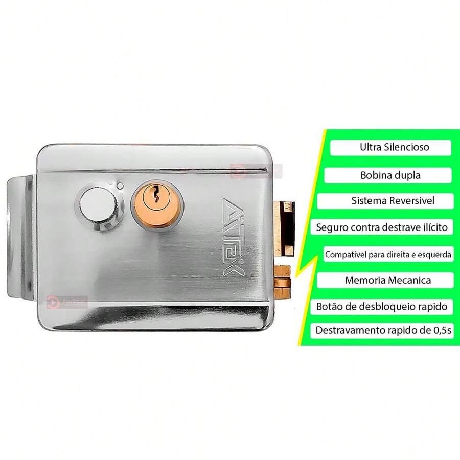 PlayShop Electronics 12V Electric Lock, Reversible Steel Overlay For ...