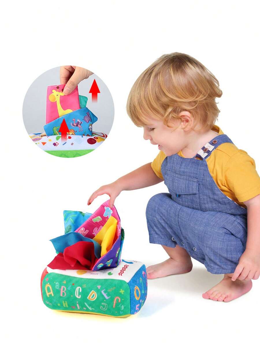 Tissue Box Baby Toy Tissue Box Play Silk Feel Bags Tissues Children ...