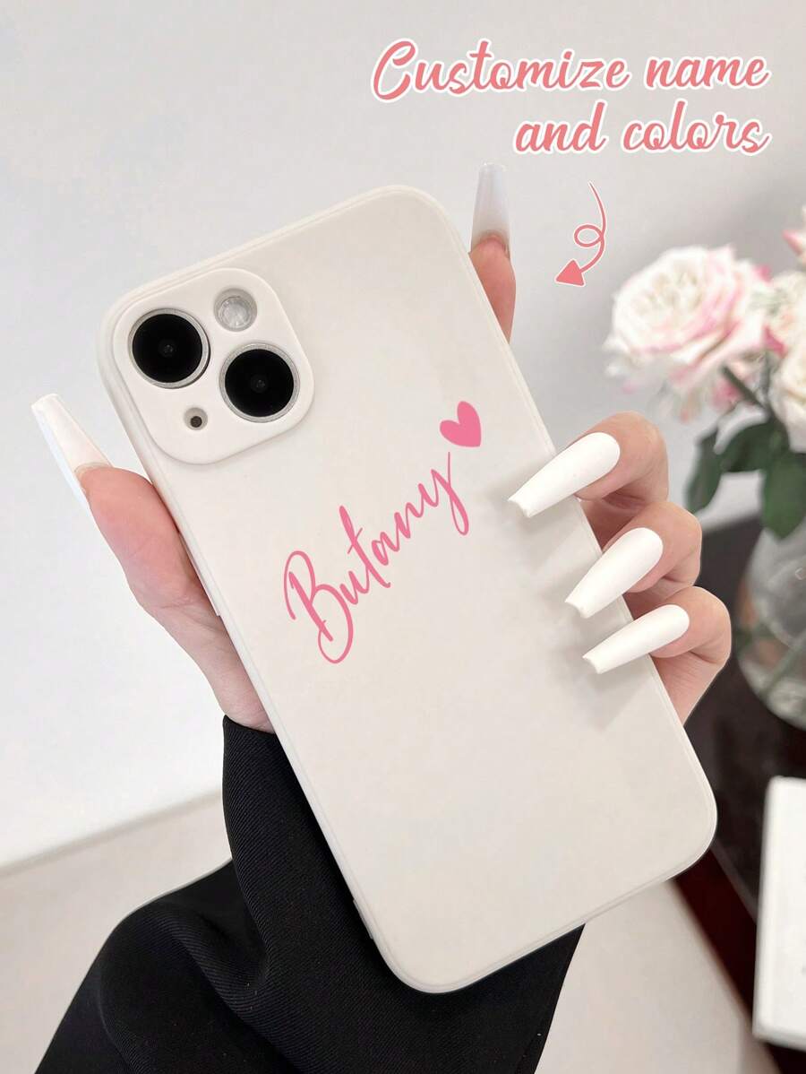 Customized Multi-Color Heart Pattern & Personalized Short Phrase Anti ...