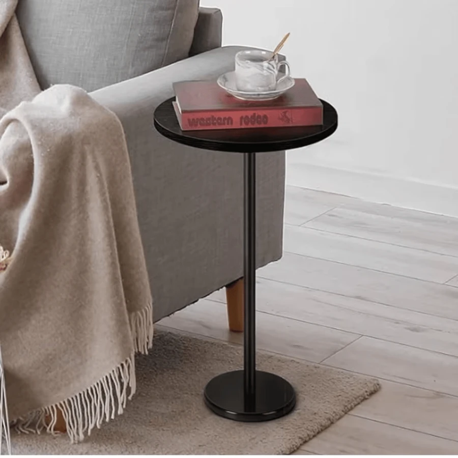 Black Drink Tables For Small Spaces Pedestal Side Table With Marble ...