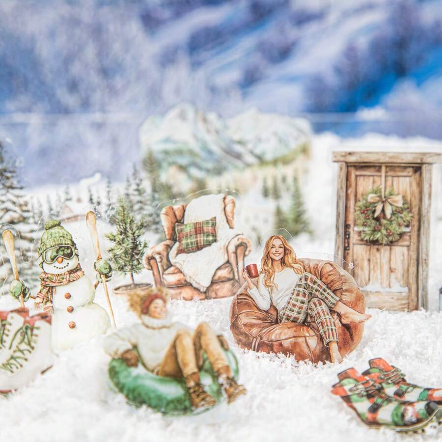 25pcs/Pack Winter People & Snow Landscape Stickers For DIY Scrapbooking ...